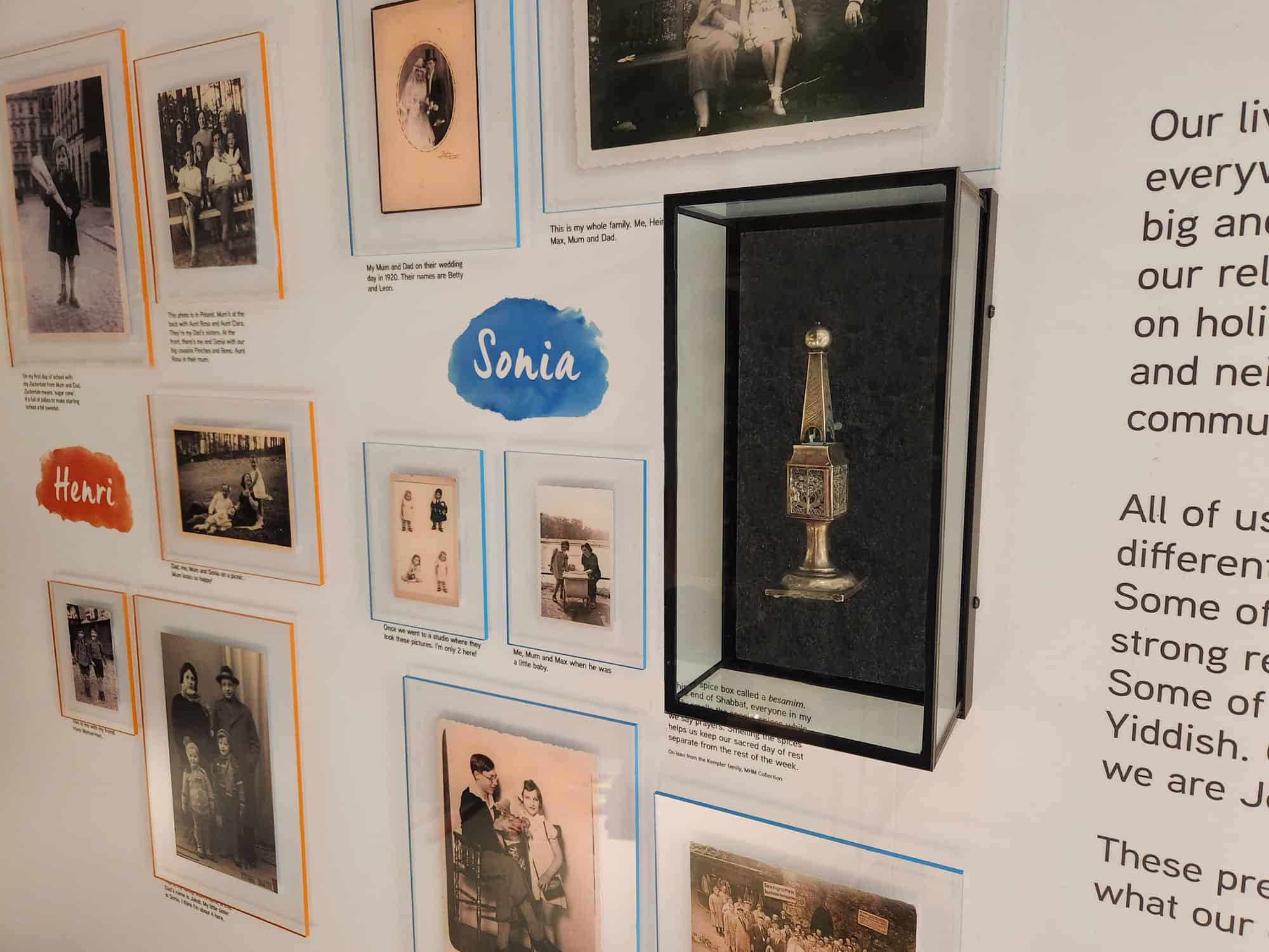 Wall-mounted museum showcases | Melbourne Holocaust Museum