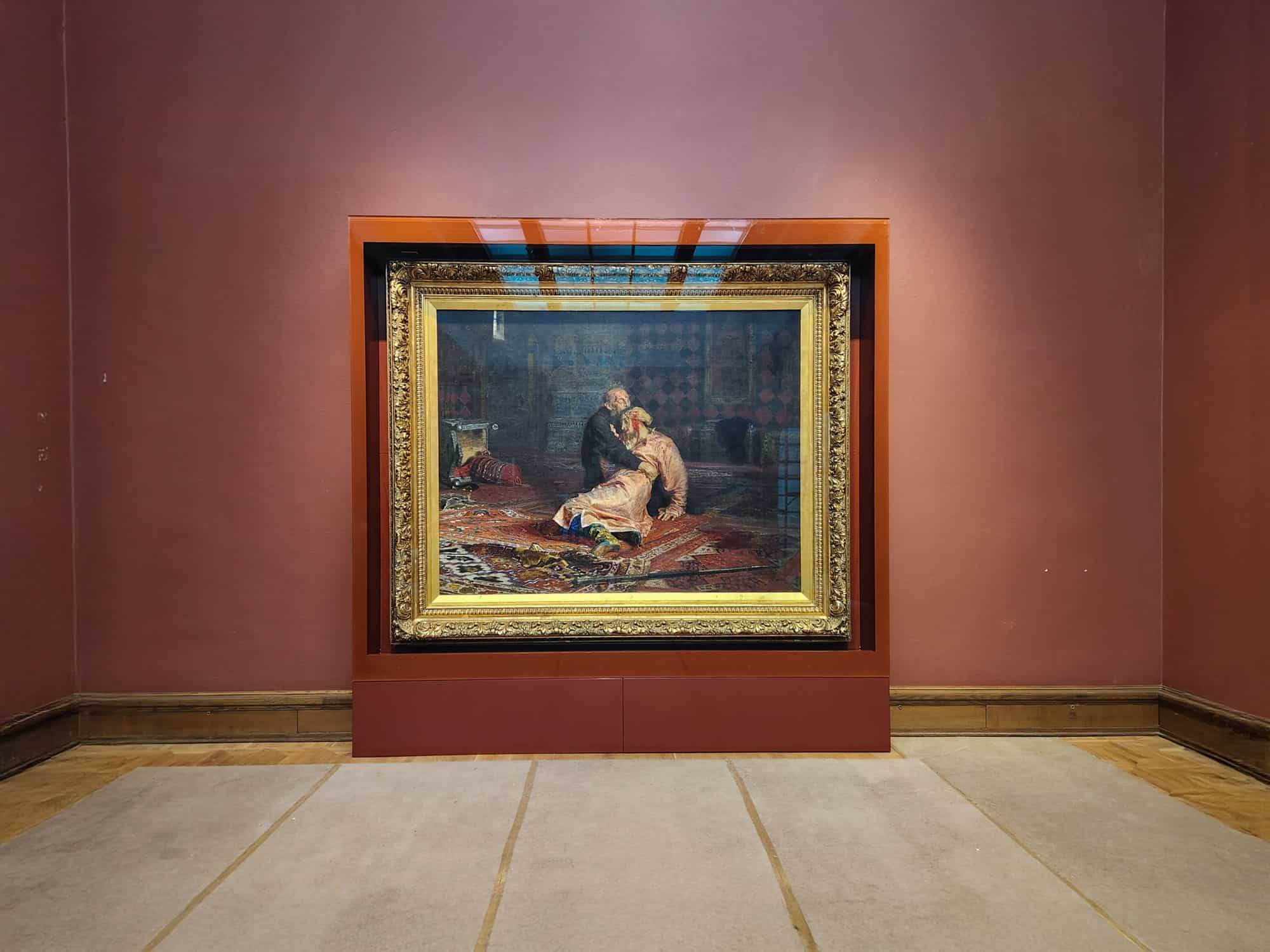 Restored Repin Masterpiece safe with bulletproof glass museum display case.